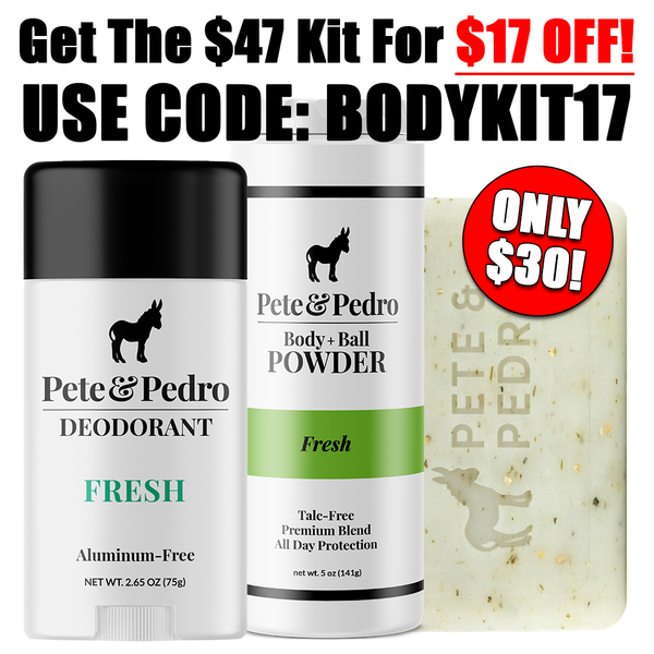 Alpha Body Kit | Body Bar, Deodorant, Ball Powder For Men